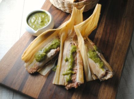 Bean Cheese and Potato Tamales with Roasted Poblano Salsa | Cacique® Foods